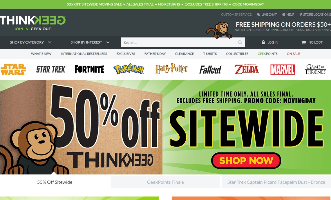 ThinkGeek shuts down its website - WholesGame
